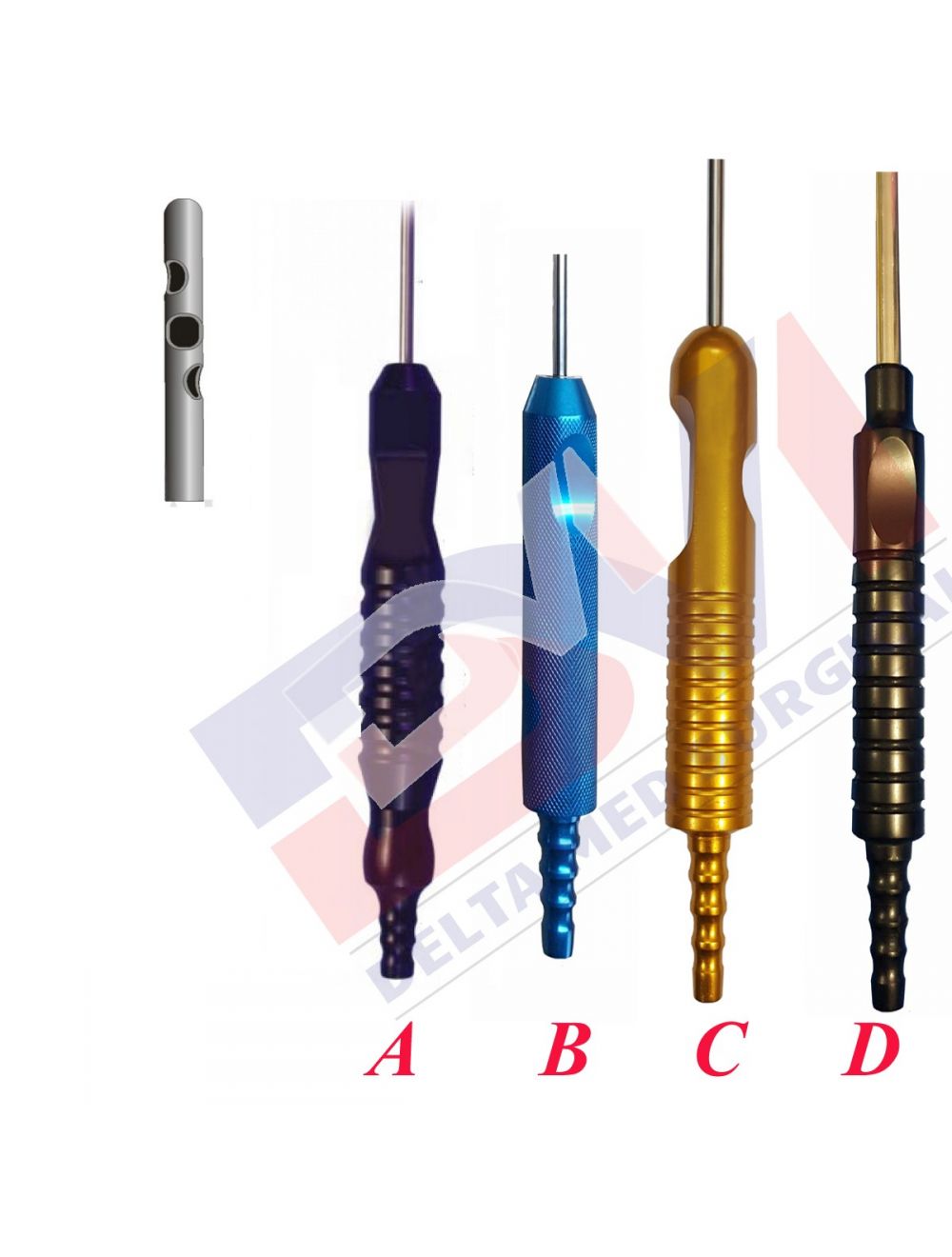 Three Holes And Diagonal Cannula With One Piece Handle